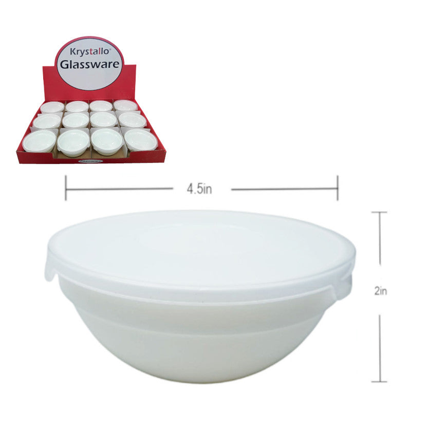 PDQ74 - Opal Glass Bowl With Lid- Pdq 4.2 In – Tov Lev Wholesale